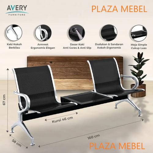 Jual Kursi Tunggu Besi Bandara 2 Dudukan + MEJA AC201 Avery / Teras ...