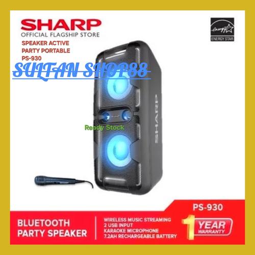 Jual SHARP SPEAKER AKTIF PS-930 PORTABLE PARTY WIRELESS BLUETOOTH I ...