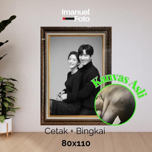 Jual Paket Cetak Foto Bingkai KANVAS ASLI 80x110 Print foto di bahan ...