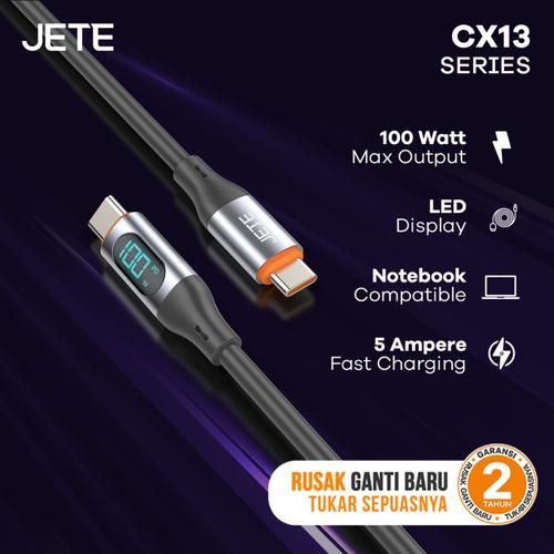 Promo JETE Kabel Data LED CX13 Type C to Lightning 100W - Garansi 2 ...