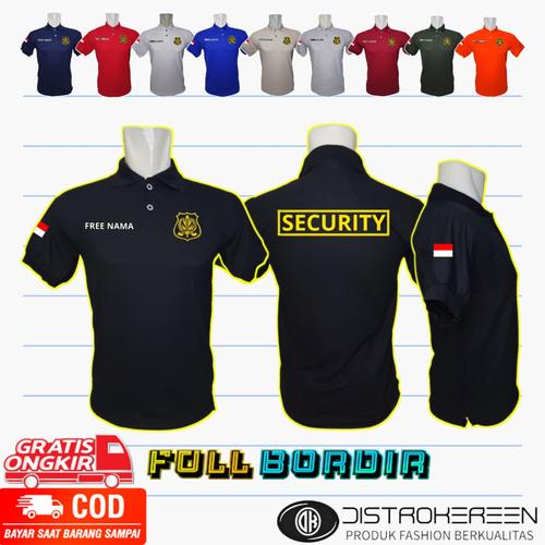 Jual Baju Kaos Pendek Logo Kuning Polo Shirt Security Free Nama ...