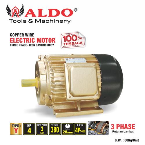 Jual ELECTRIC MOTOR / ELEKTRO MOTOR / MESIN PENGGERAK 4 HP 1400 3 PHASE ...