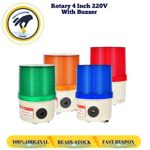 Jual Warning Light 4 Inch 220VAC With Buzzer | Rotary 4 Inch 220V ...
