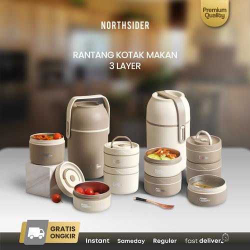 Promo Rantang kotak makan lunch box 3 layer Insulated carrying case JS ...