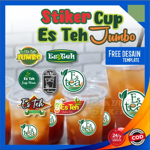 Promo Stiker Label Kemasan Gelas Minuman Cup Es Teh Boba Transparan ...
