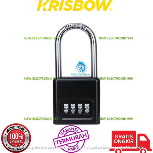 Jual Krisbow Gembok 4 Angka Kombinasi Long Shackle Hitam 10561275 ...