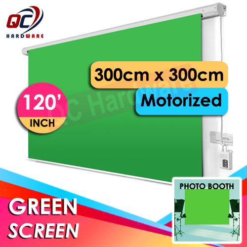 Jual Layar Green Screen Studio Motorized 120 inch Ukuran 300 x 300 cm ...