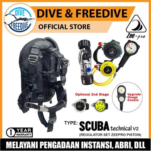 Jual BCD Set Scuba Technical V2 Regulator Octopus Gauge Piston Diving ...