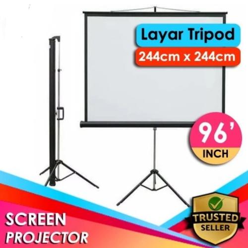 Jual Screen Projector 96 Inch Tripod / Layar Proyektor 96 Inch Tripot ...