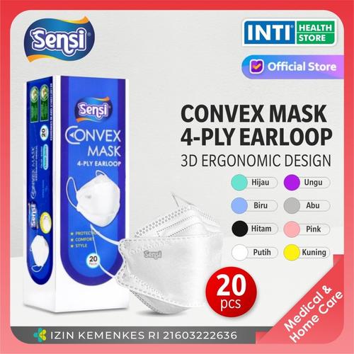 Jual SENSI Convex Mask 4 Ply / Masker Earloop 4 Ply / Masker Sensi ...