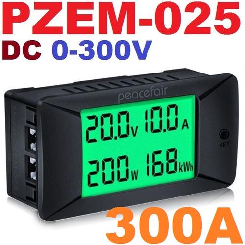 Jual Peacefair PZEM-025 Bidirection DC 300V Ammeter kWh Volt Watt meter ...