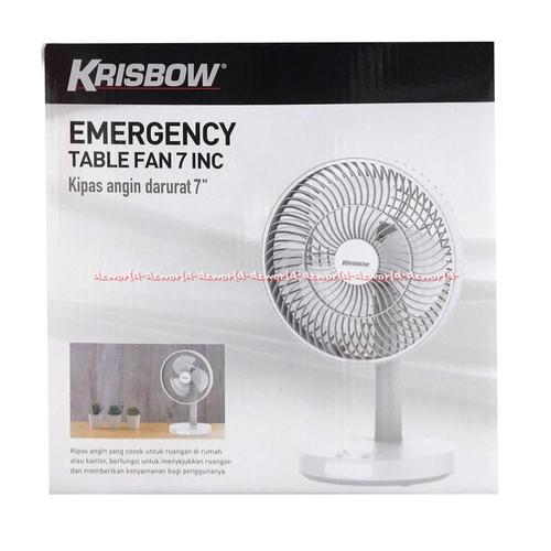 Jual viral krisbow emergency table fan 7inch white kipas angin meja ...