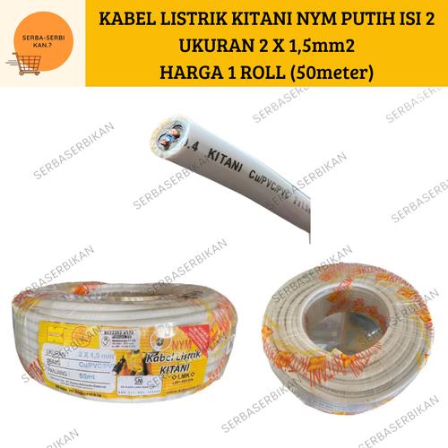 Jual KABEL LISTRIK 2x1,5mm2 NYM isi 2 KITANI HARGA 1 ROLL 50meter ...