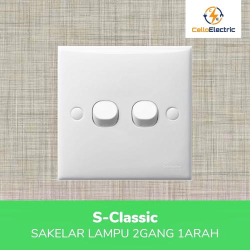 Jual Saklar Seri Schneider S Classic 2 Gang 1 Way - Saklar Schneider ...