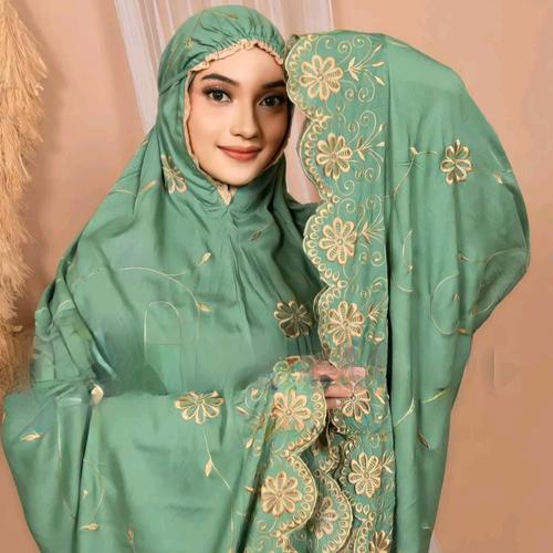 Jual mukena sholat dewasa full bordir premium k7h100 - Putih - Kota ...