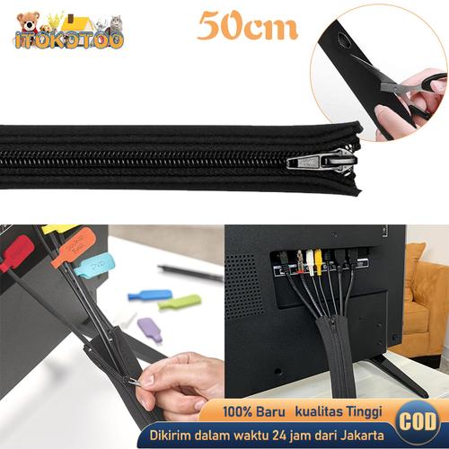 Jual 50cm Cover Cable Organizer Sarung Kabel Sleeve Cover Penutup Kabel ...