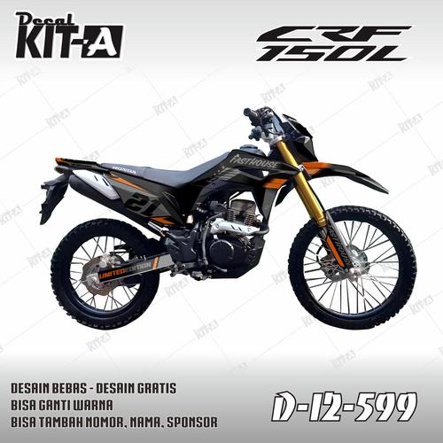 Jual Decal CRF 150L Stiker Motor Motif Hitam Abu Lis Orange D-I2-599 - Medium - Kota Yogyakarta ...