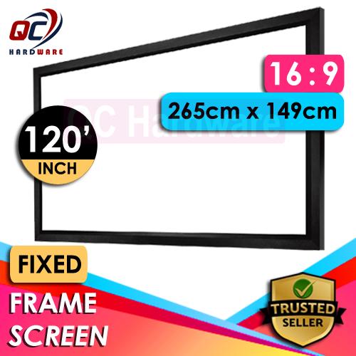 Jual Screen Projector Fixed Frame 120" 16:9 Layar proyektor home ...