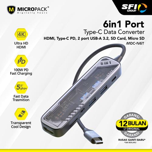 Promo Micropack Data Converter USB-C Hub Multiport Adapter 6 in 1 MDC ...