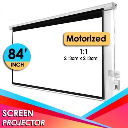 Jual Screen Projector elektrik 84" / Layar Proyektor 84" Otomatis ...