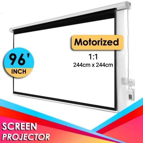 Promo Screen Projector Motorized 96" / Layar Proyektor Elektrik 96 ...