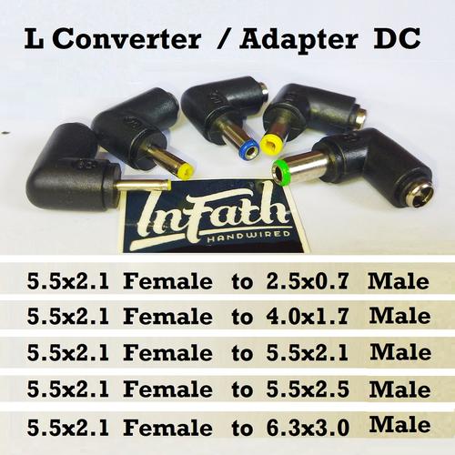 Jual InFath - Converter jack jek male DC Lurus to DC L siku female to ...
