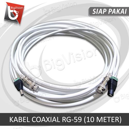 Jual SIAP PAKAI CABLE COAXIAL RG59 POWER PLUS 10M KABEL 10 METER CCTV ...