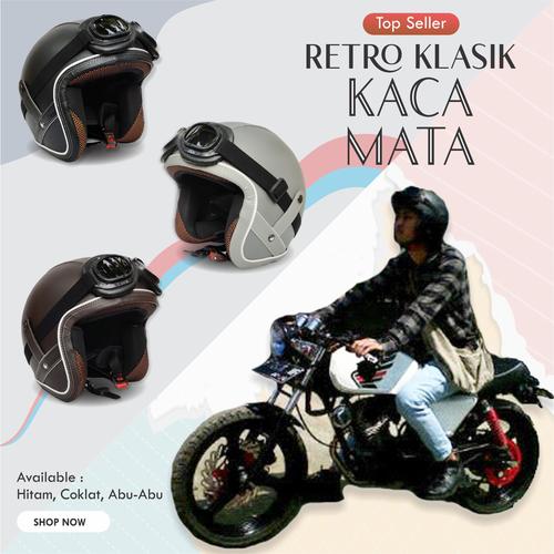 Jual Helm CB Vintage SNI Klasik Retro Helm Kulit Desain Vintage ...