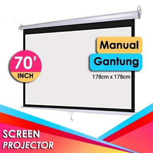 Jual Screen Projector Wall mount 70"- layar proyektor Gantung 70 ...