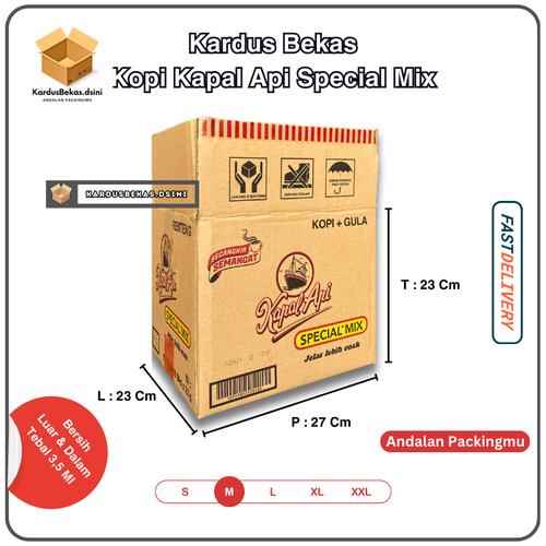 Jual Kardus Bekas Kopi Kapal Api | Box | Kemasan | Packing (27x23x23 ...