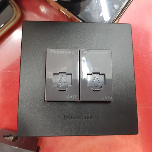 Jual Stop Kontak Outlet Ganda LAN CAT6 Panasonic Style E Black Hitam ...