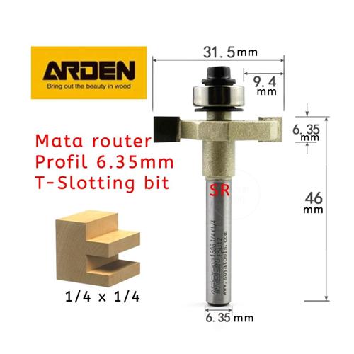 Jual Mata Router/Profil T Sloting Bit 6mm (1/4 × 1/4) ARDEN - Jakarta ...