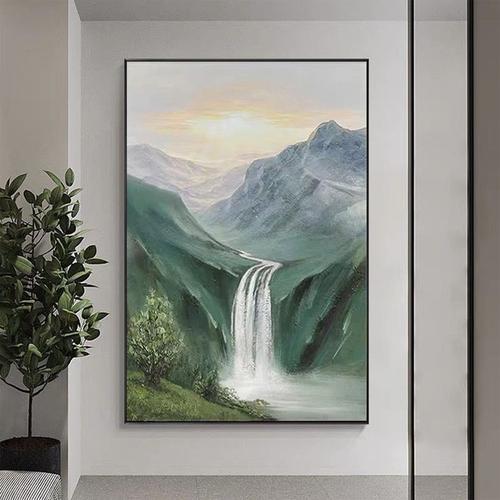 Jual lukisan pemandangan air terjun Texture hiasan dinding mewah - Kab ...