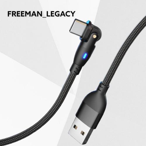 Jual Kabel Charger USB Type C Rotating Elbow Fast Charging 3 A 1M - F_L ...