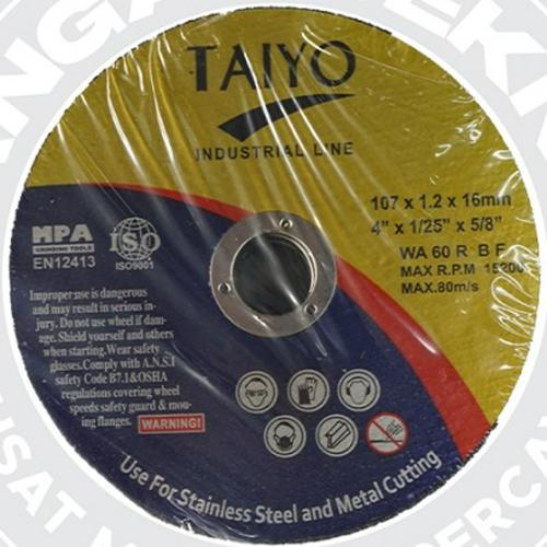 Jual TAIYO YELLOW LINE 4" 107x1.2x 16mm | FLAP DISC TAIYO 4" | MATA ...