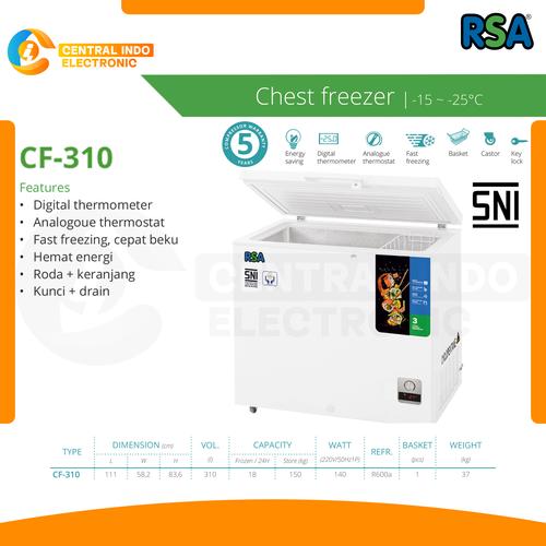 Jual RSA CF 310 Q Chest Freezer / Freezer Box 310 Liter - Kota ...