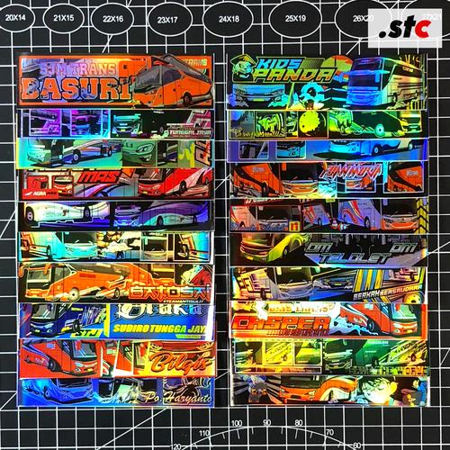 Jual (isi 20 lbr) Setiker Bus Panjang Hologram Berkilau Lengkap stiker ...
