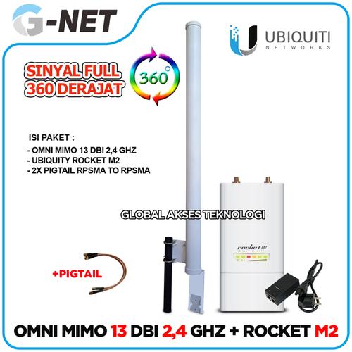 Jual Paket Ubiquiti Rocket M2 28 dBm + Omni MIMO OEM 2,4 GHz 13 dBi ...