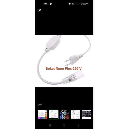 Jual Socket Adaptor Lampu Selang 220v Colokan 2 Pin Neon Flex Led ...