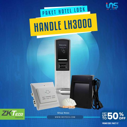 Jual Handle Pintu HOTEL Digital ZKTECO LH3000 + ENCODER Hoter Door Lock ...