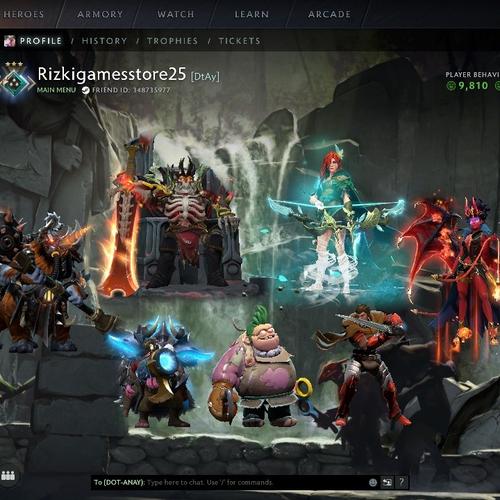 Jual id dota 2 arcana wr wk qop persona am pudge dk rank crusader ...