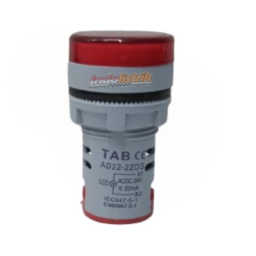 Jual Pilot Lamp LED TAB 22mm AD22(ABU) 22DS 24V AC/DC Merah - Jakarta ...