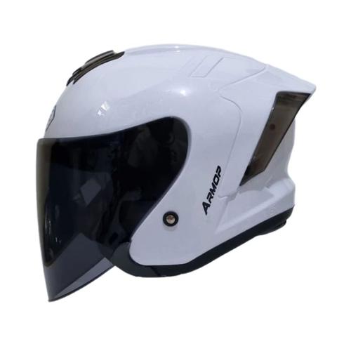 Jual Helm js armor solid half face original sni spoiler 3d - Putih ...