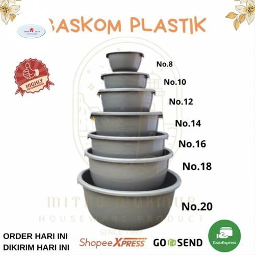 Jual Baskom bulat silver german ukuran 8 10 12 14 16 18 20 / baskom ...