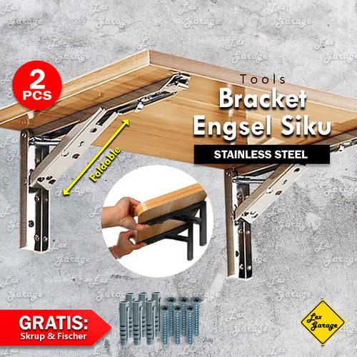 Jual Siku Engsel Lipat Rak Meja Dinding Lipat Bracket 8 10 12 14 inch ...