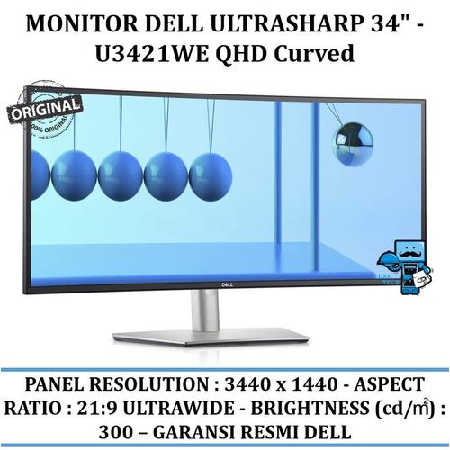 Promo Monitor Dell Ultrasharp 34" U3421we Qhd Curved - Original Produk ...