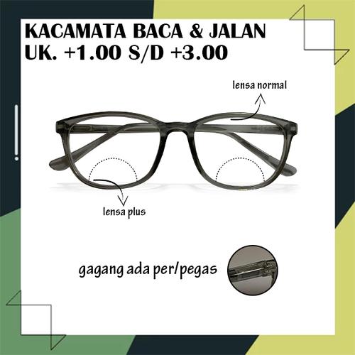 Jual Kacamata Double Lensa Plus Jalan BIFOCAL +1.00 s/d +3.00 ( Clear ...