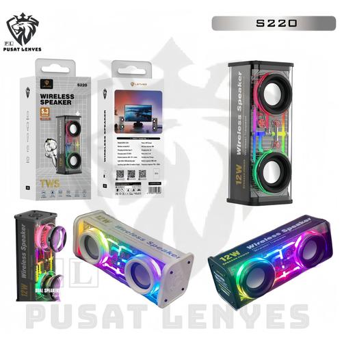Jual S220 - Speaker LENYES S-220 12W TransparanT Speaker Bluetooth 5.3 ...