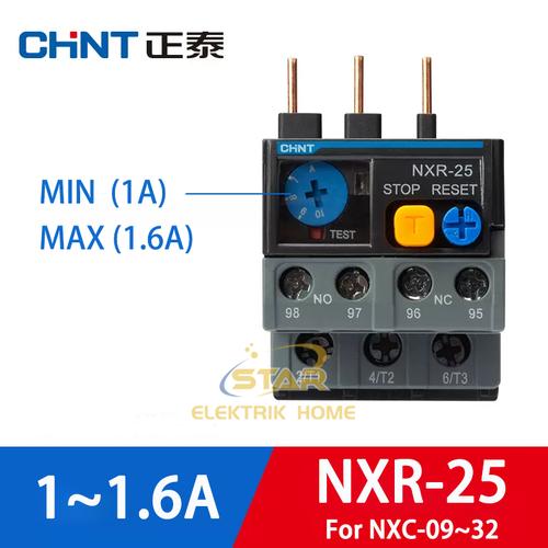 Jual Thermal Overload Relay CHINT NXR-25 (For NXC Contator) - 1-1.6A - Jakarta Barat - STAR ...