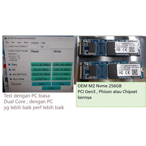 Jual m2 nvme 256 GB nvme 256GB merk branded kondisi normal Loose pack ...